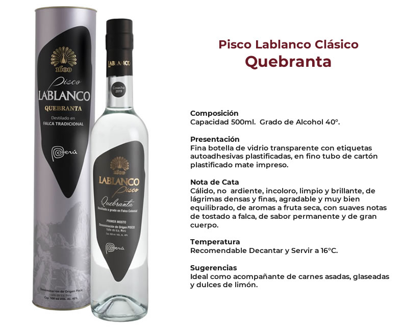 Pisco lablanco | Desde 1600 VERDADERA LEYENDA